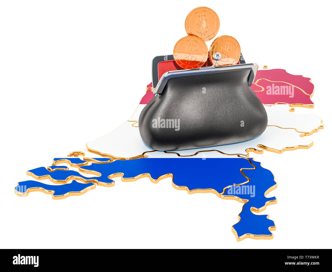 Banking, investment or financial concept in the Netherlands. 3D ...