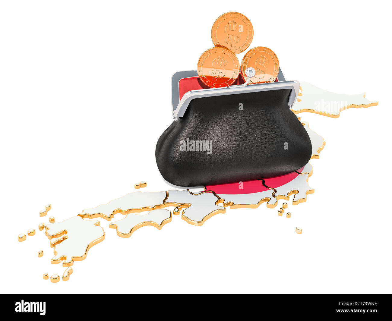 Banking, investment or financial concept in Japan. 3D rendering ...