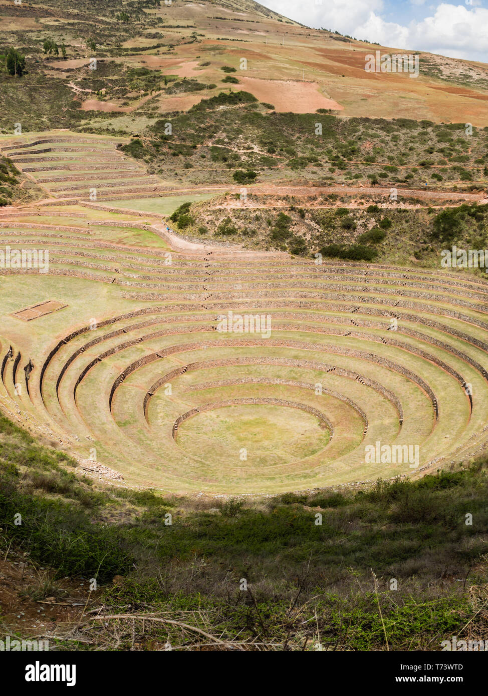 ancient Inca circular terraces at Moray (agricultural experiment ...