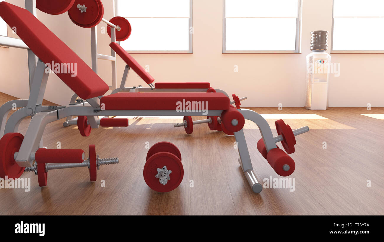 3D Render of a Interior view of a Gym Stock Photo - Alamy