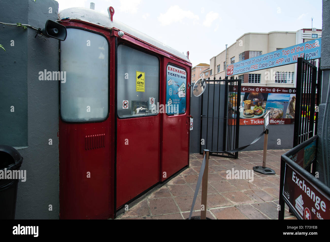 old cable car on show at the rock of Gibraltar historic history outside ...