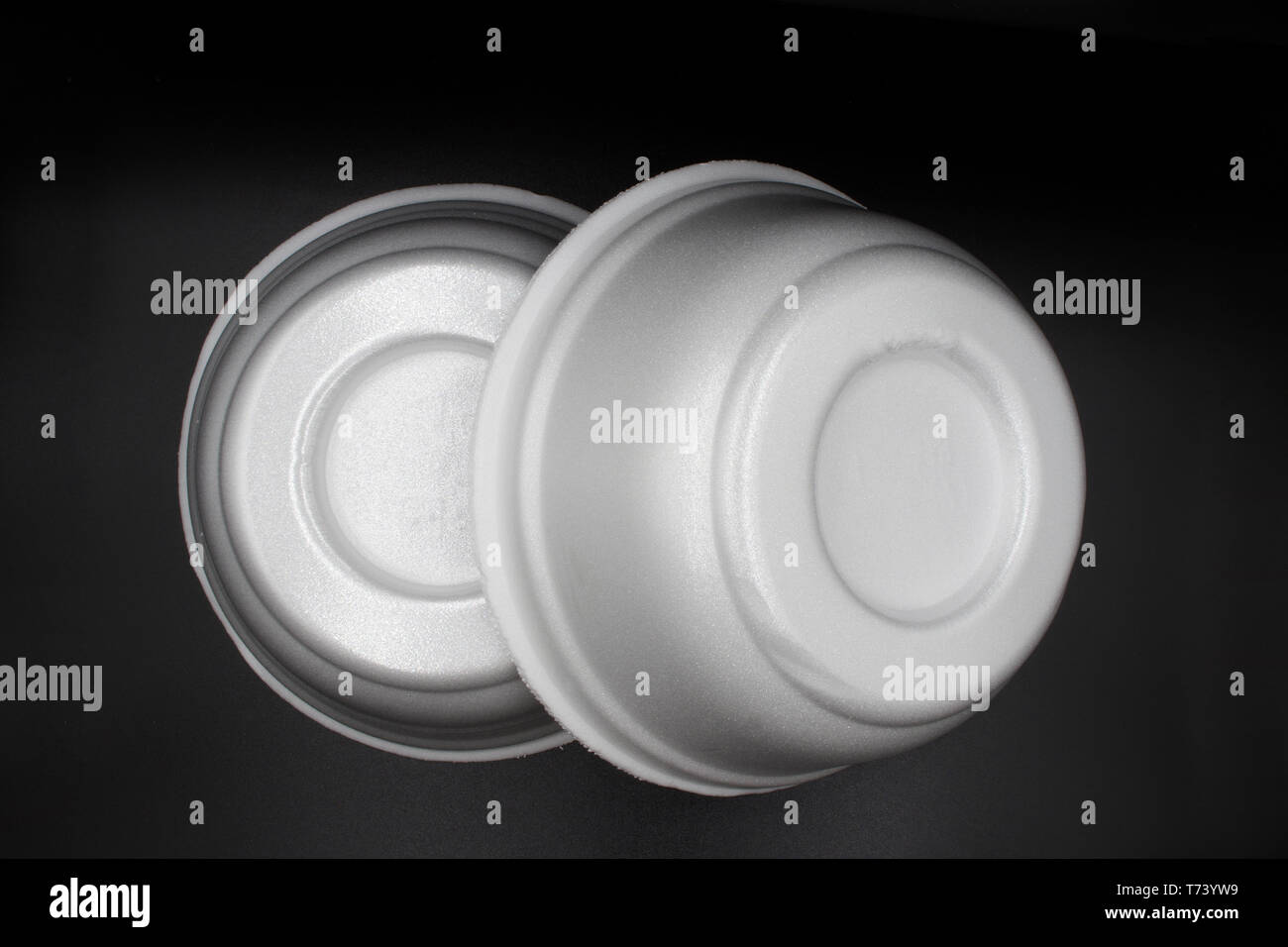 White Empty Foam Cup, polystyrene , foam bowl isolated on black ...