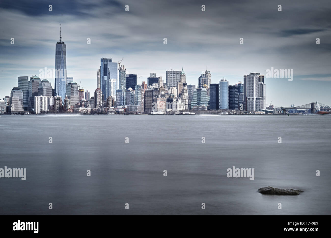 HDR view of Lower Manhattan from the Liberty Island Stock Photo - Alamy