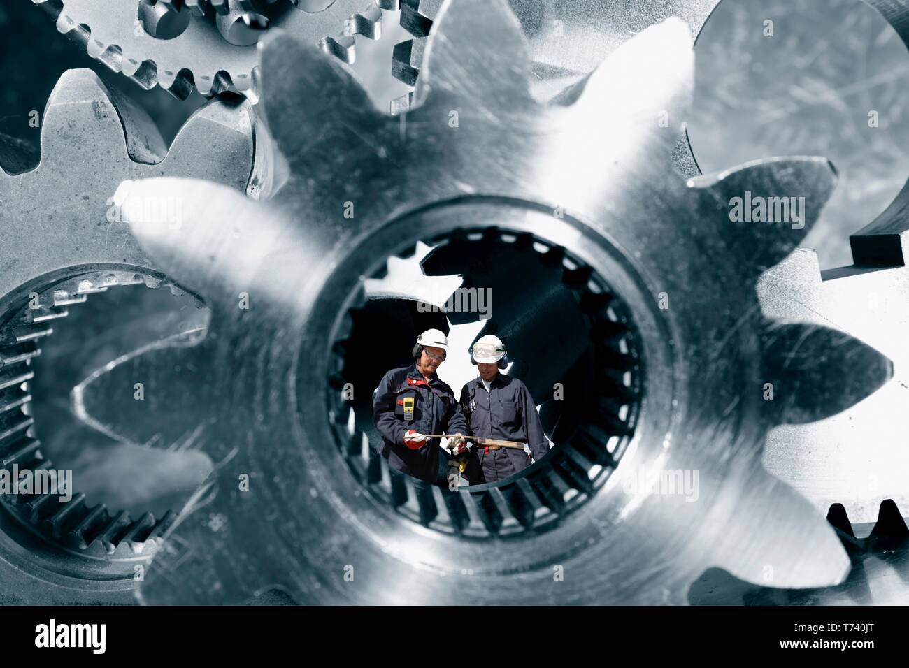 Engineers and gears Stock Photo - Alamy