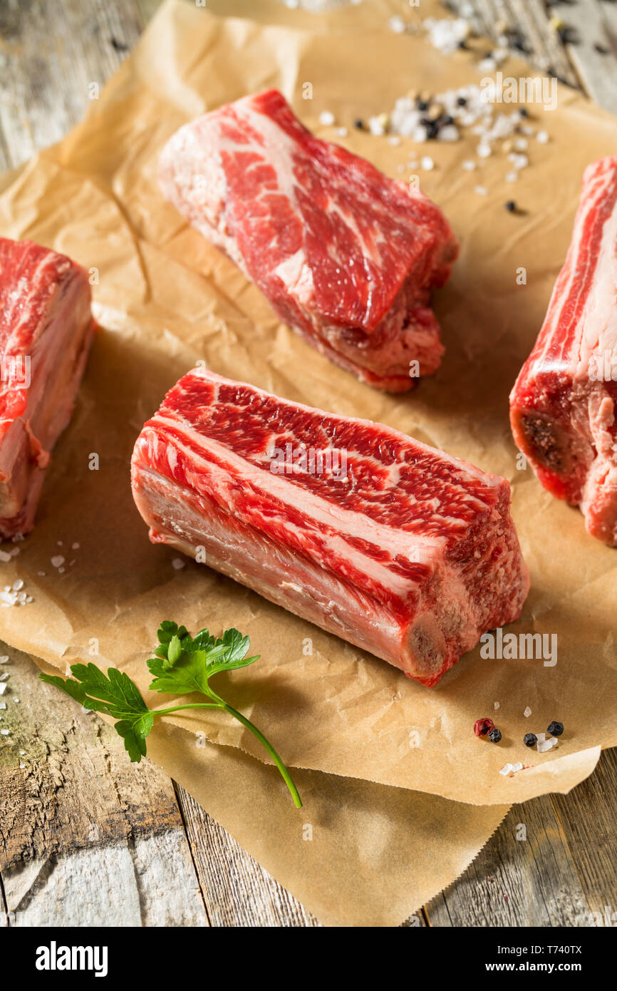 Raw Organic Beef Short Ribs Ready to Cook Stock Photo - Alamy