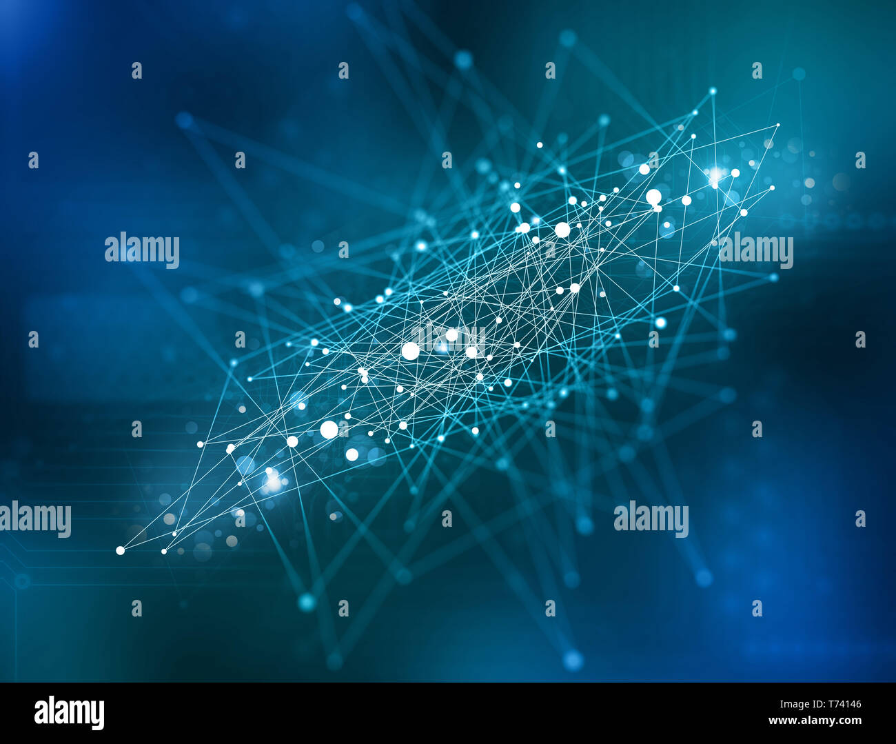 Abstract network connections background with connecting lines and dots ...