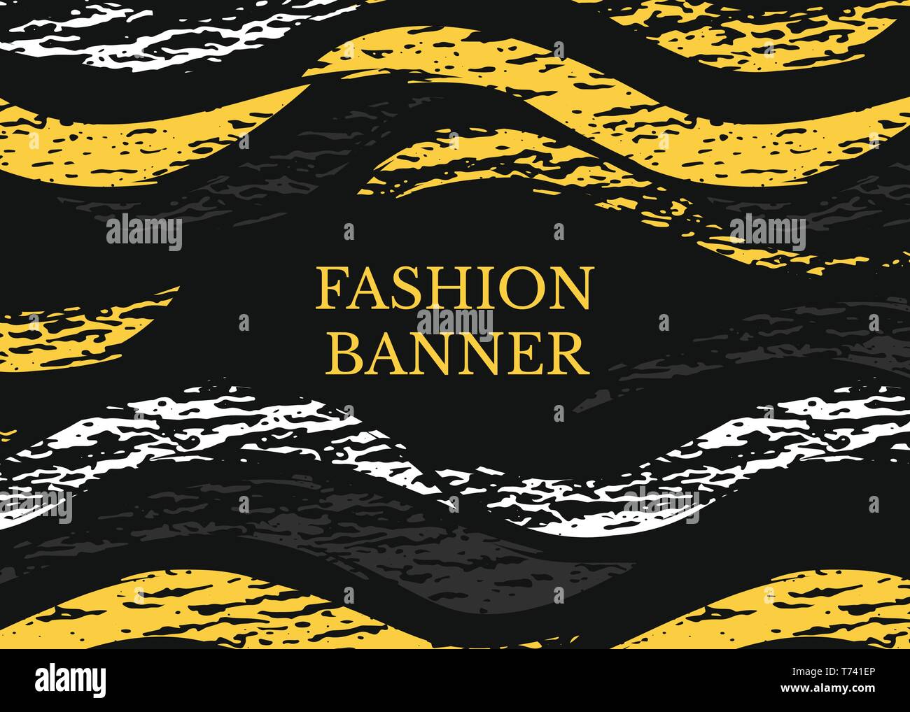 Vector dark grunge banner. Abstract horizontal shapes with texture ...