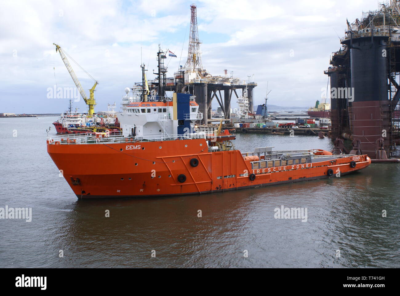 Supply vessel in the EEMS harbour, Duncan Dock, Cape Town harbour ...