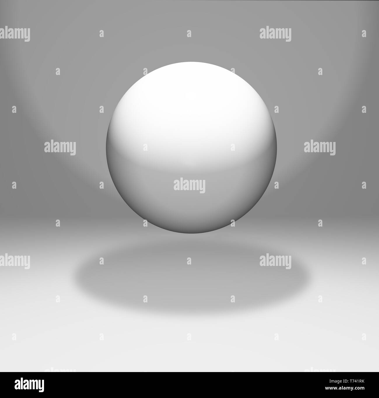 3D render of a floating sphere in a white room Stock Photo - Alamy