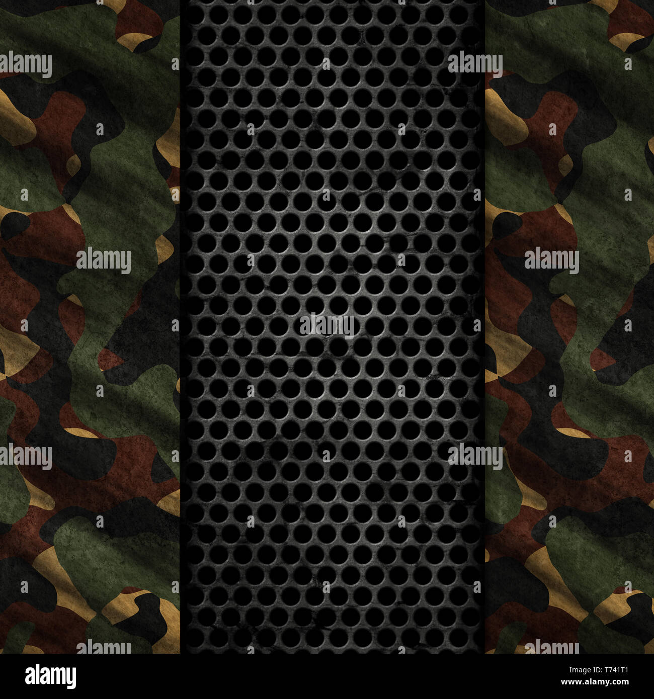 3D render of a grunge background with metal and camouflage textures ...
