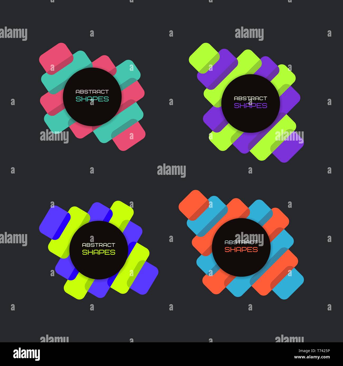 Abstract colored shapes. Set Stock Vector Image & Art - Alamy