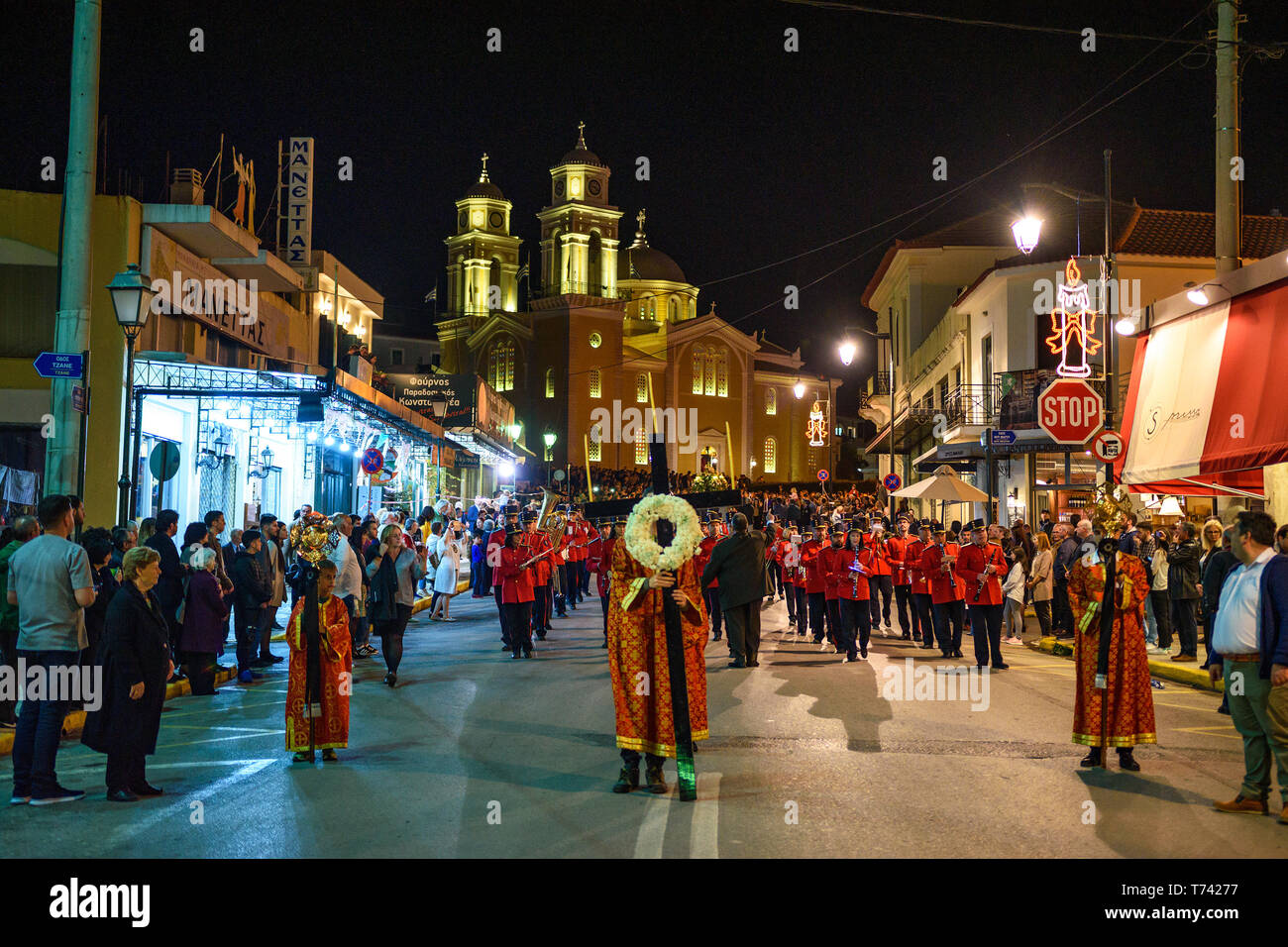 Crowd attend the Christian Orthodox Good Friday Epitaph procession ...