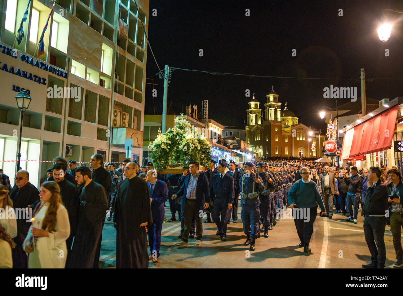 Crowd attend the Christian Orthodox Good Friday Epitaph procession ...