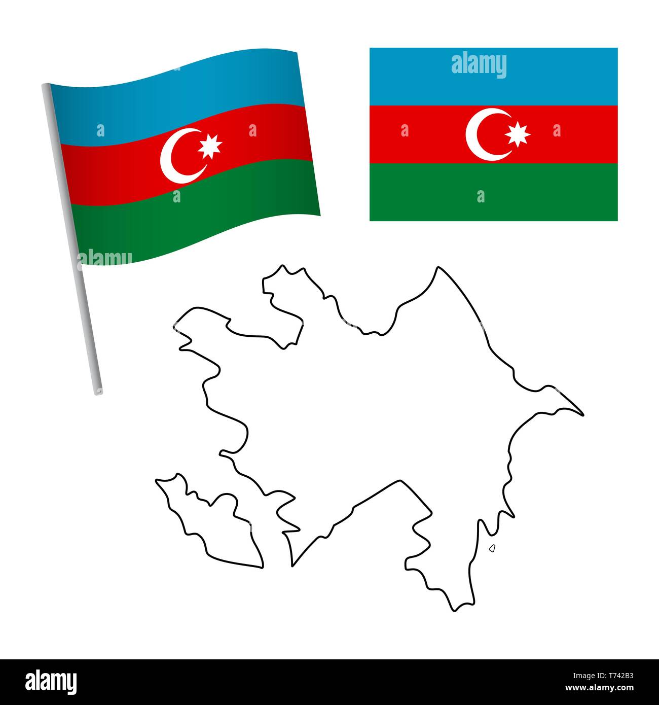 Azerbaijan flag and map. Patriotic background. National flag of ...