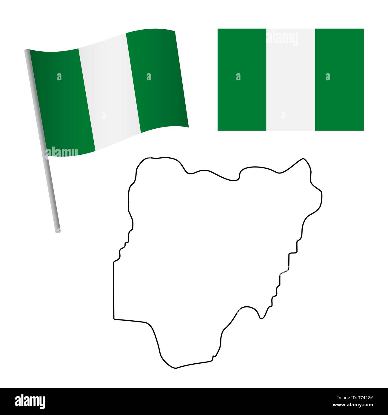 Nigeria flag and map. Patriotic background. National flag of Nigeria ...