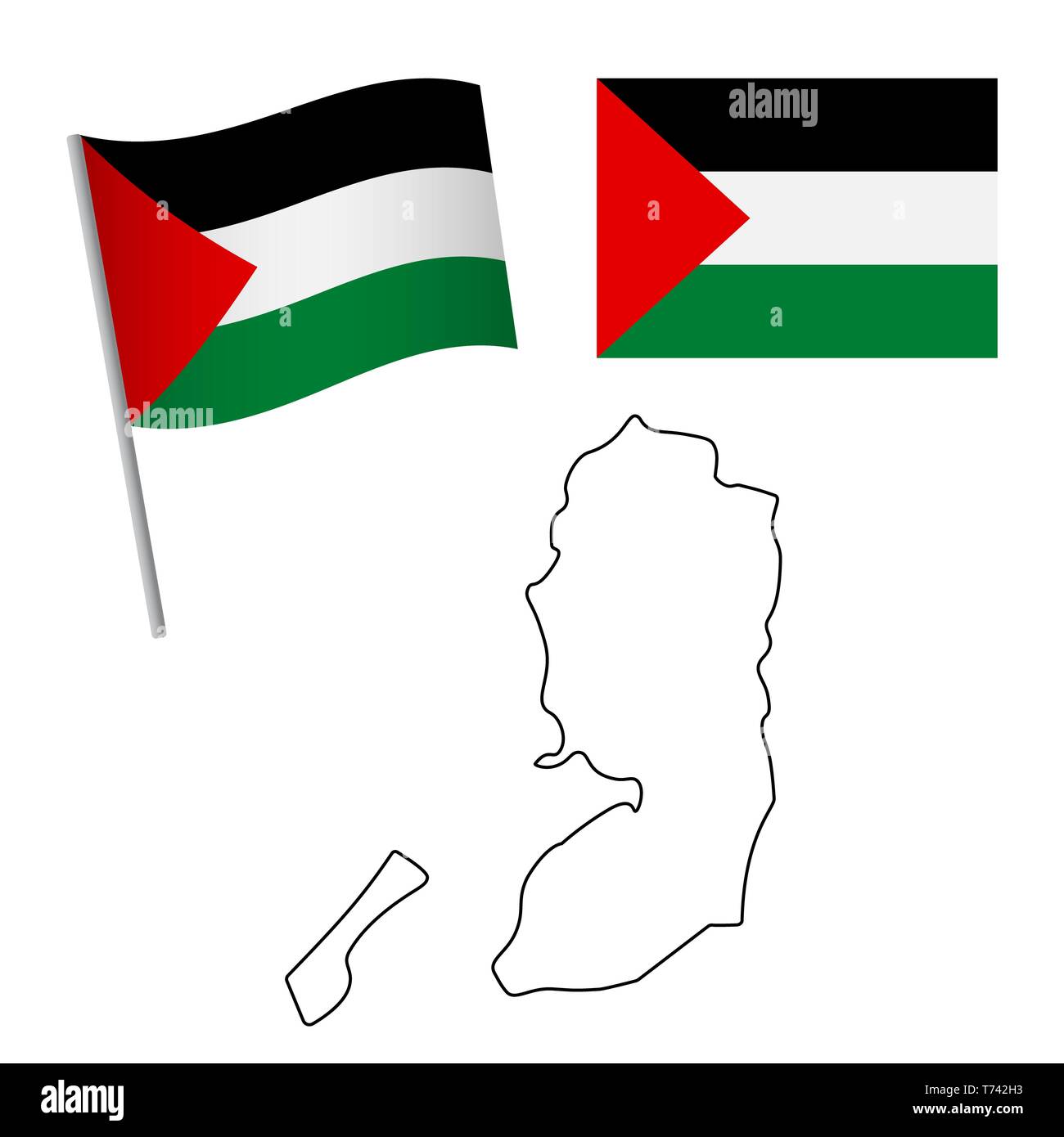 Palestine flag and map. Patriotic background. National flag of ...