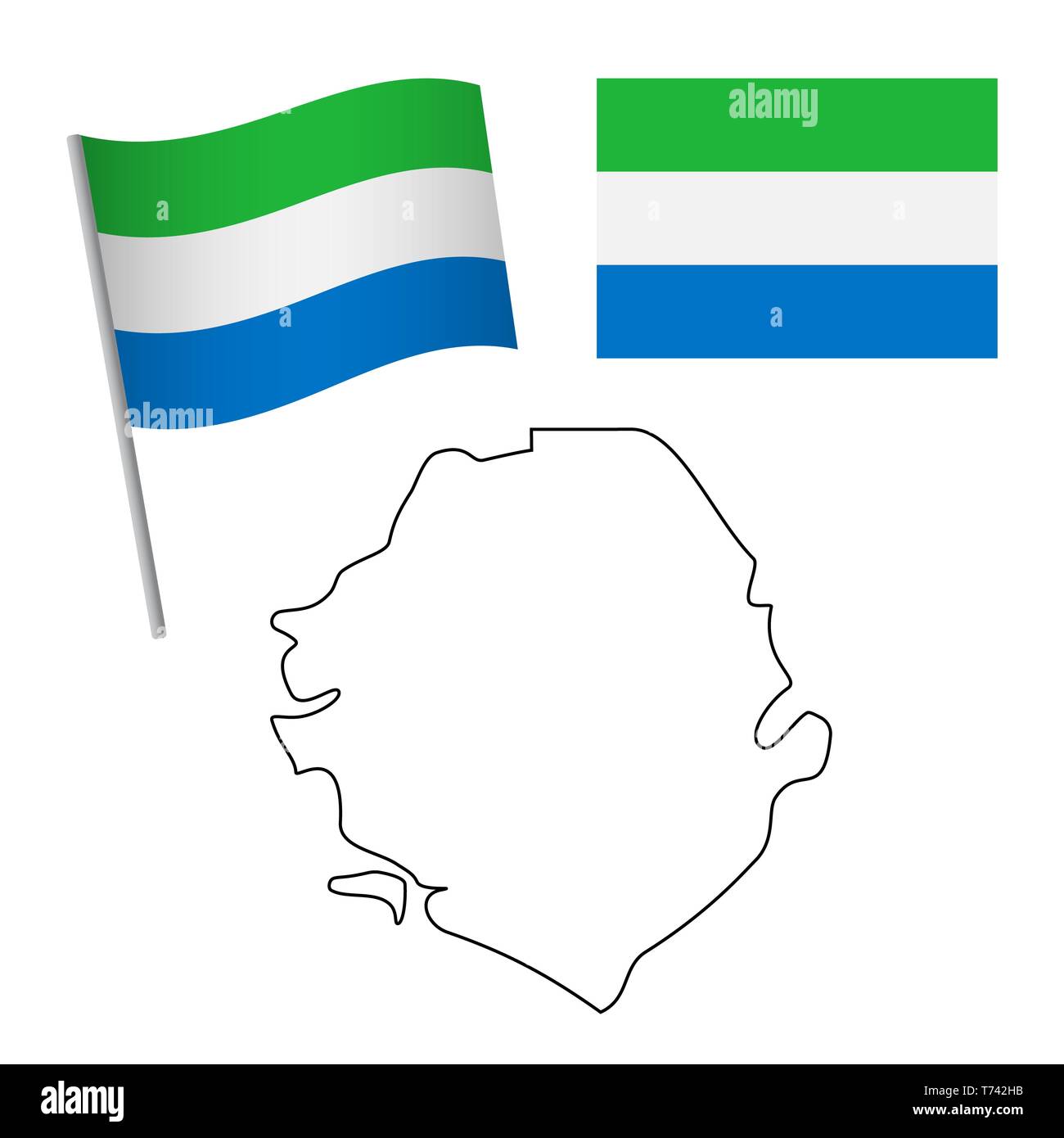 Sierra leone flag and map. Patriotic background. National flag of ...