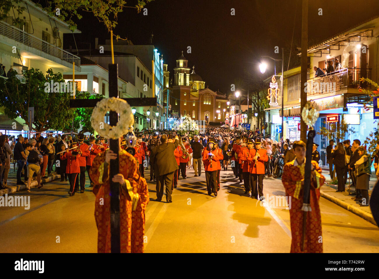 Crowd attend the Christian Orthodox Good Friday Epitaph procession ...