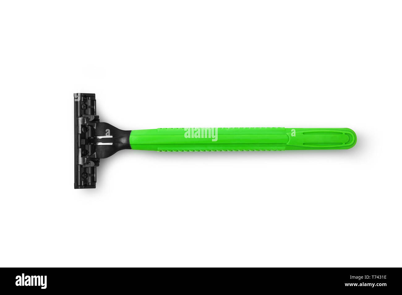 Green men razor. Studio shot isolated on white background Stock Photo ...