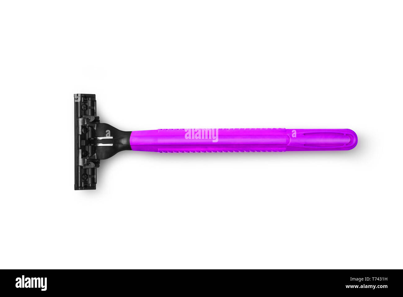 Pink color razor. Studio shot isolated on white background Stock Photo ...