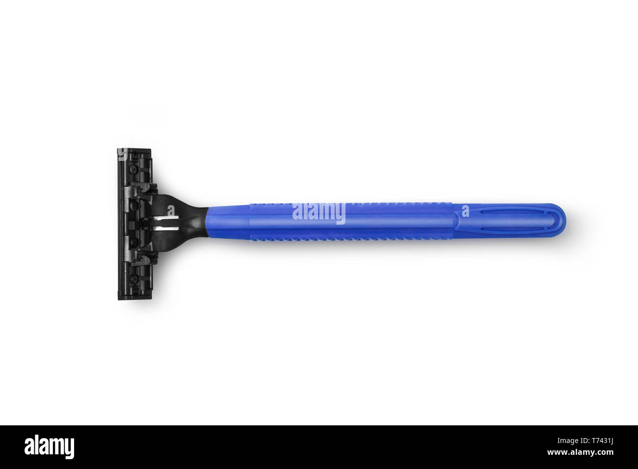Blue men razor. Studio shot isolated on white background Stock Photo ...