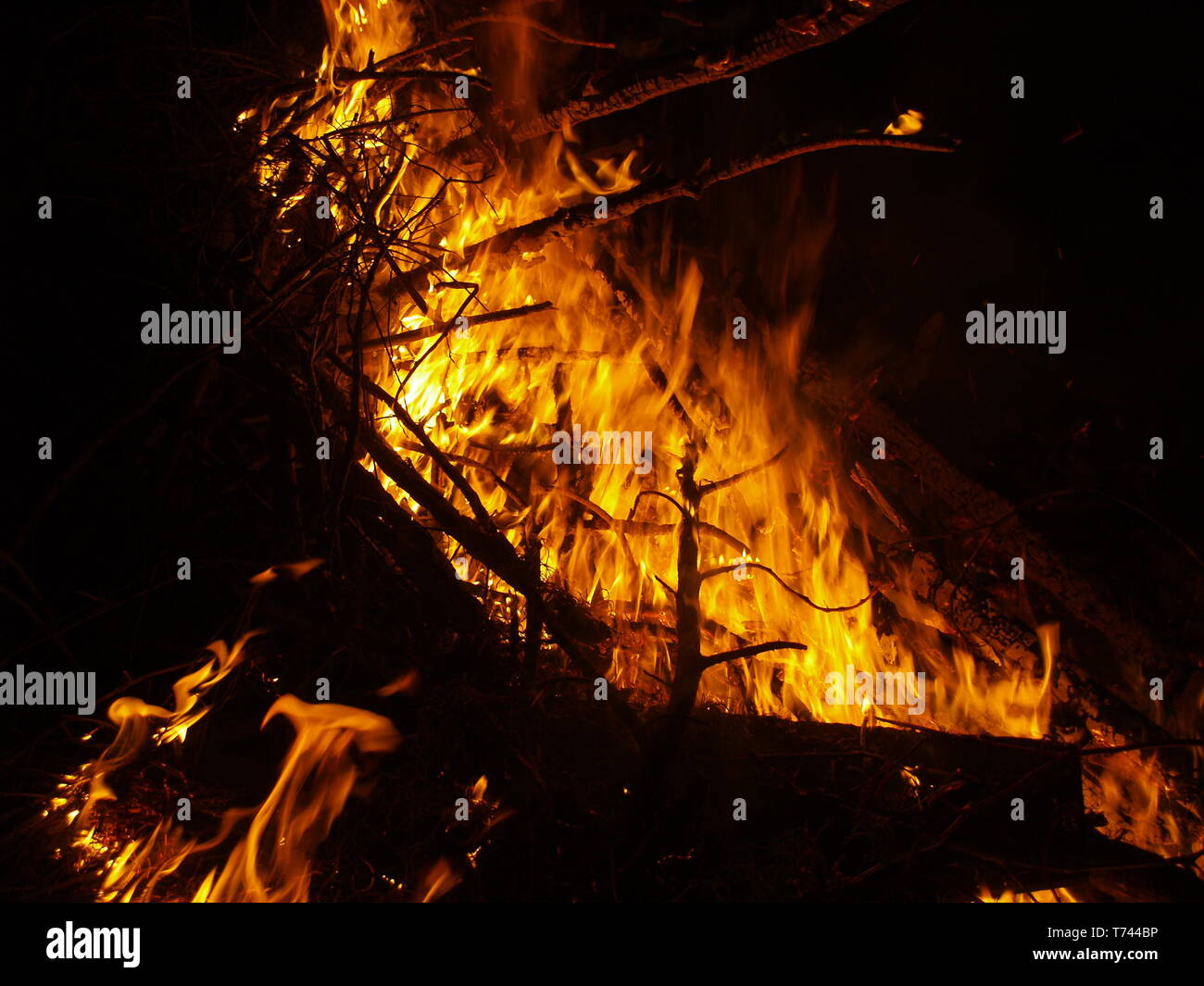 Country Bonfire in Rural North Carolina Stock Photo - Alamy