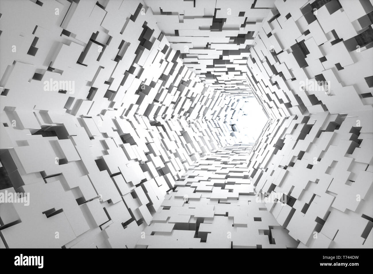 3d rendering, bright science-fiction tunnel, bright background ...