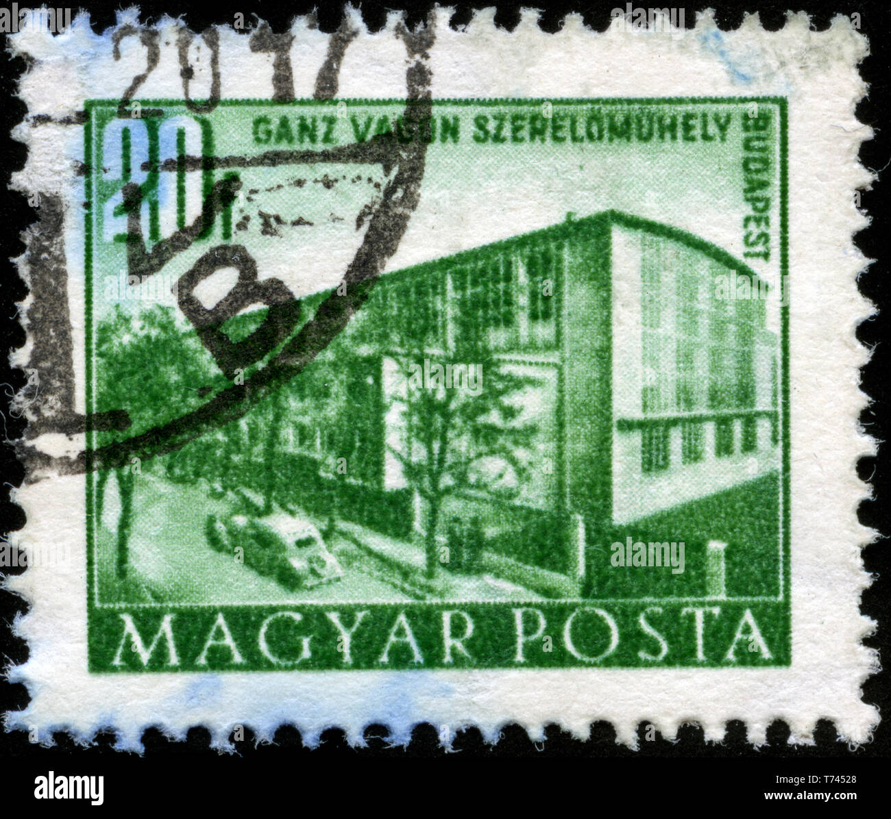 Postage stamp from Hungary in the Buildings of the Five-Year-Plan in ...