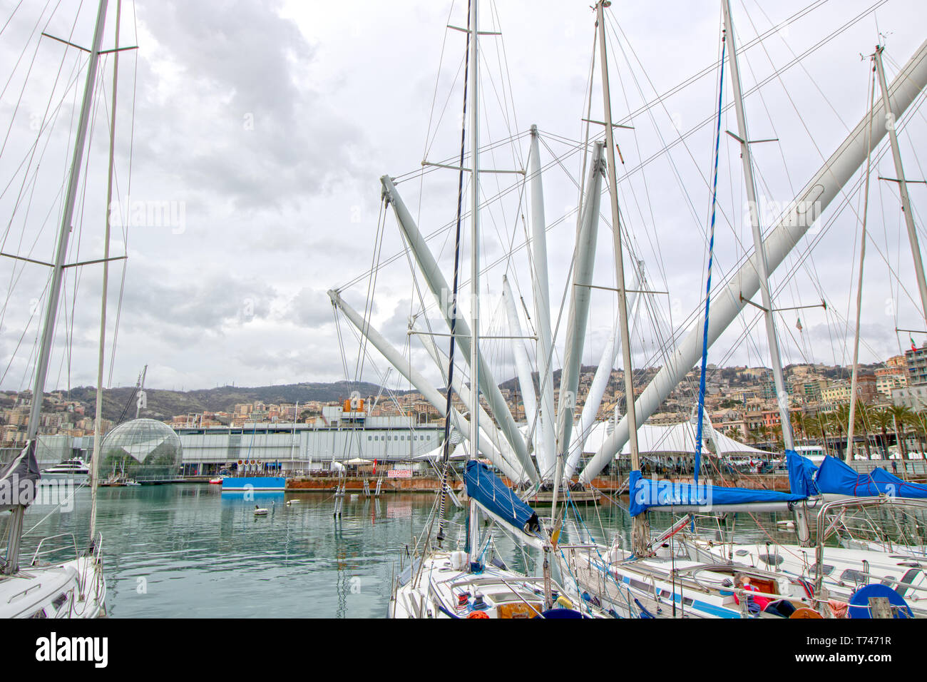 At Genova - Italy - On 04/01/2018 - Genoa harbor with Bigo Panoramic ...