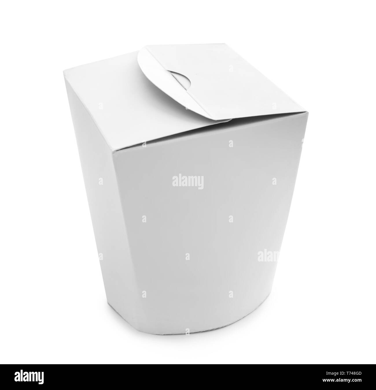 Carton package on white background. Food delivery service Stock Photo ...