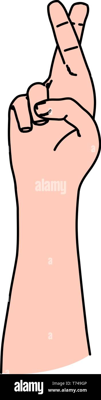 Crossed fingers as illustration of human hand gesturing - wishing, hope ...