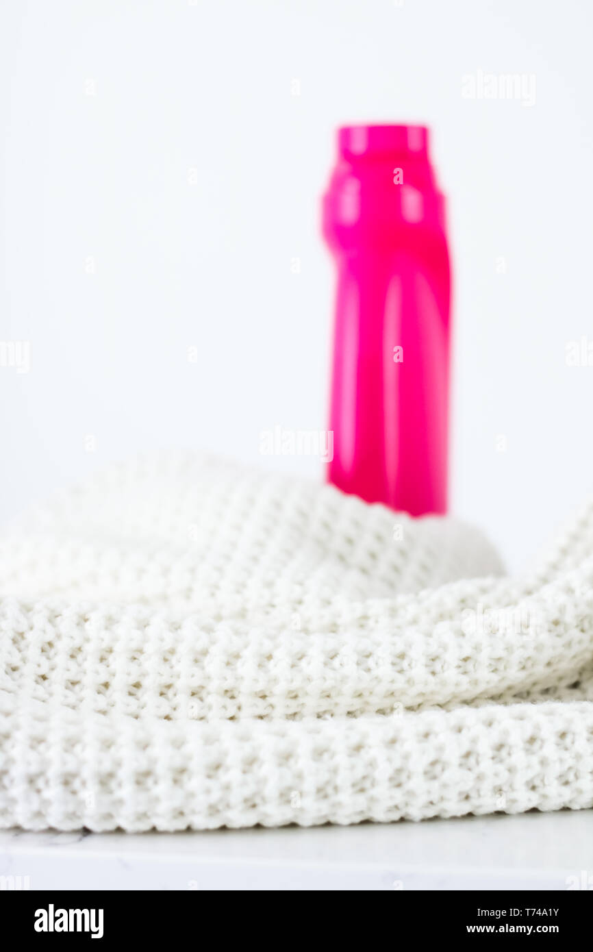 Housekeeping, fabric textures and handmade knitwear concept - Warm ...