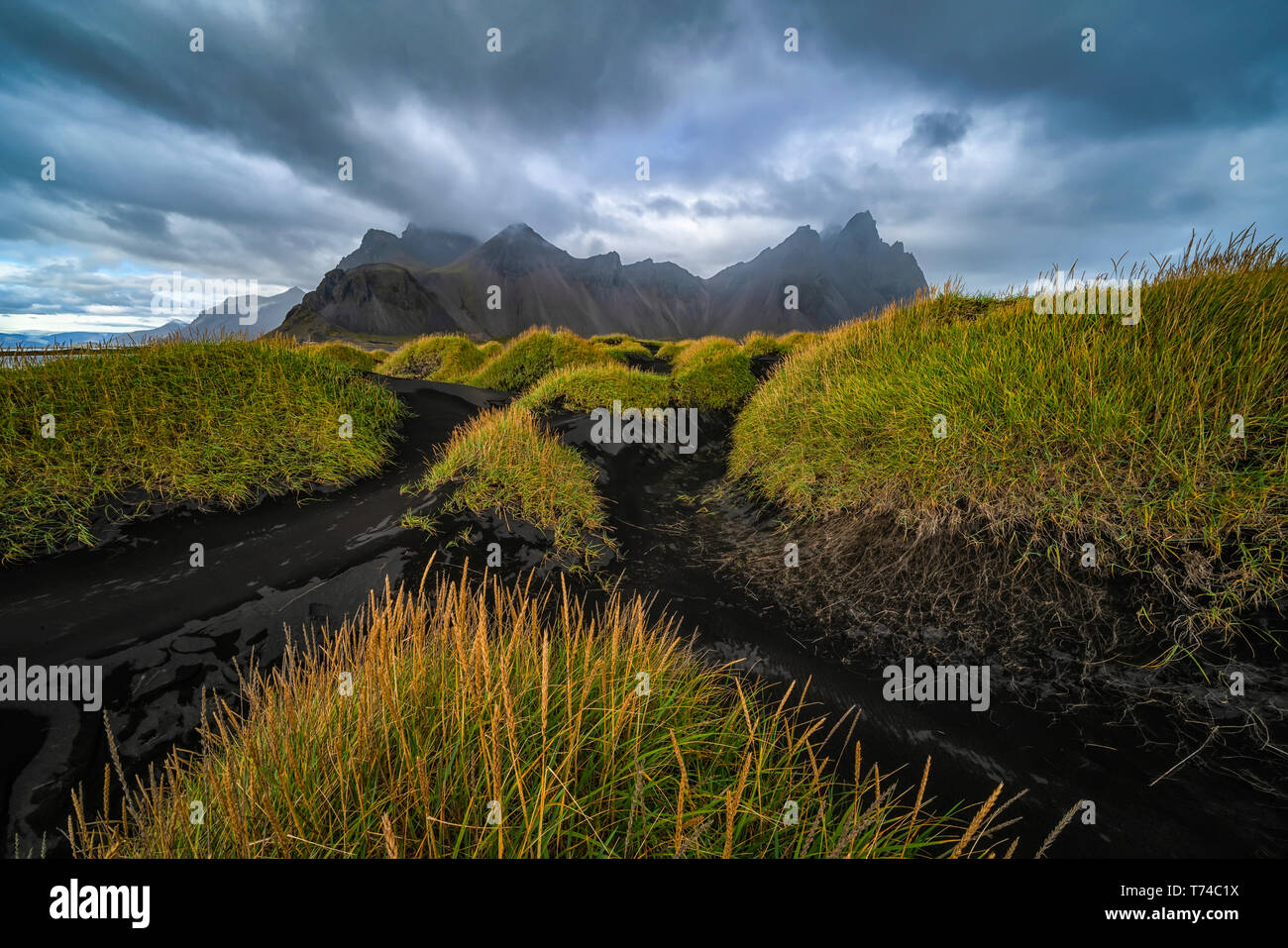 Amazing landscape known as Stokknes or Vestrahorn along the Southeast ...
