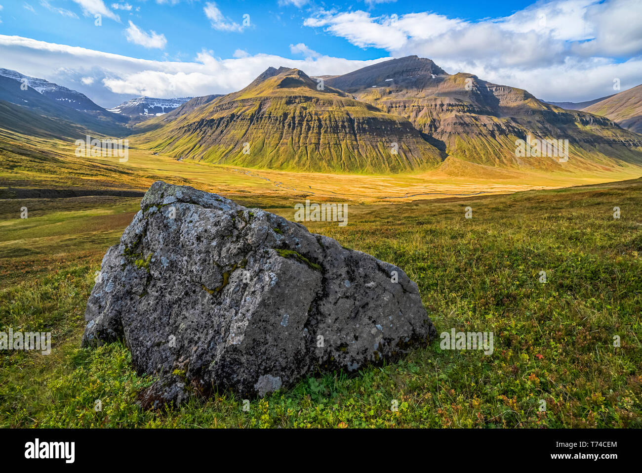 Scenic views on the Trollaskagi peninsula in Northern Iceland; Iceland ...