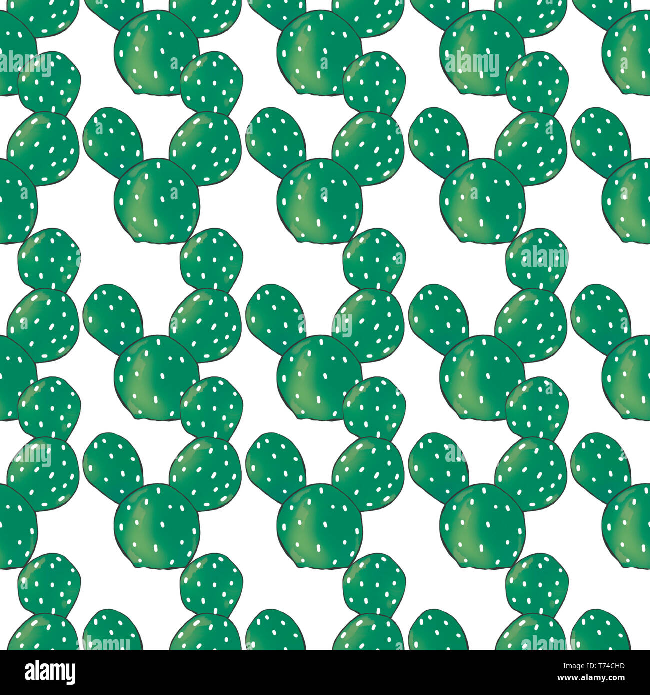 beautiful pattern with cactus. Bright repeated texture with green ...