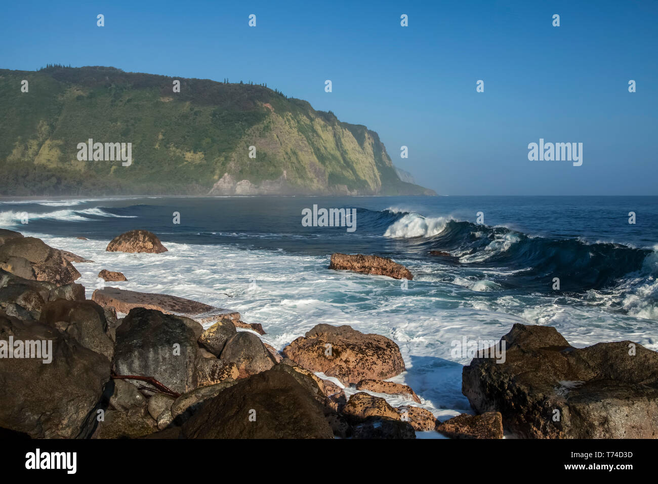 Black sand beach on the Hamakua Coast, Waipio Valley, near Honokaa ...