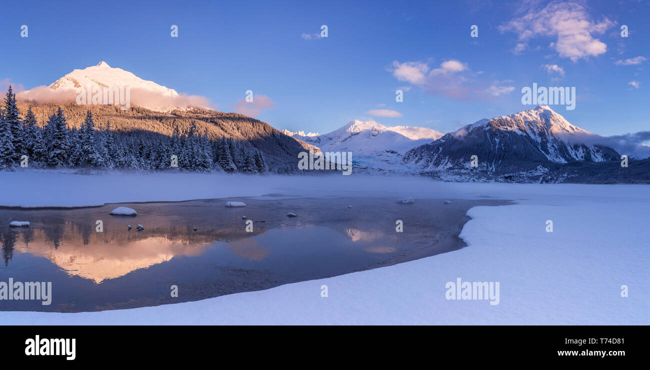 Winter afternoon at Mendenhall Lake; Juneau, Alaska, United States of ...