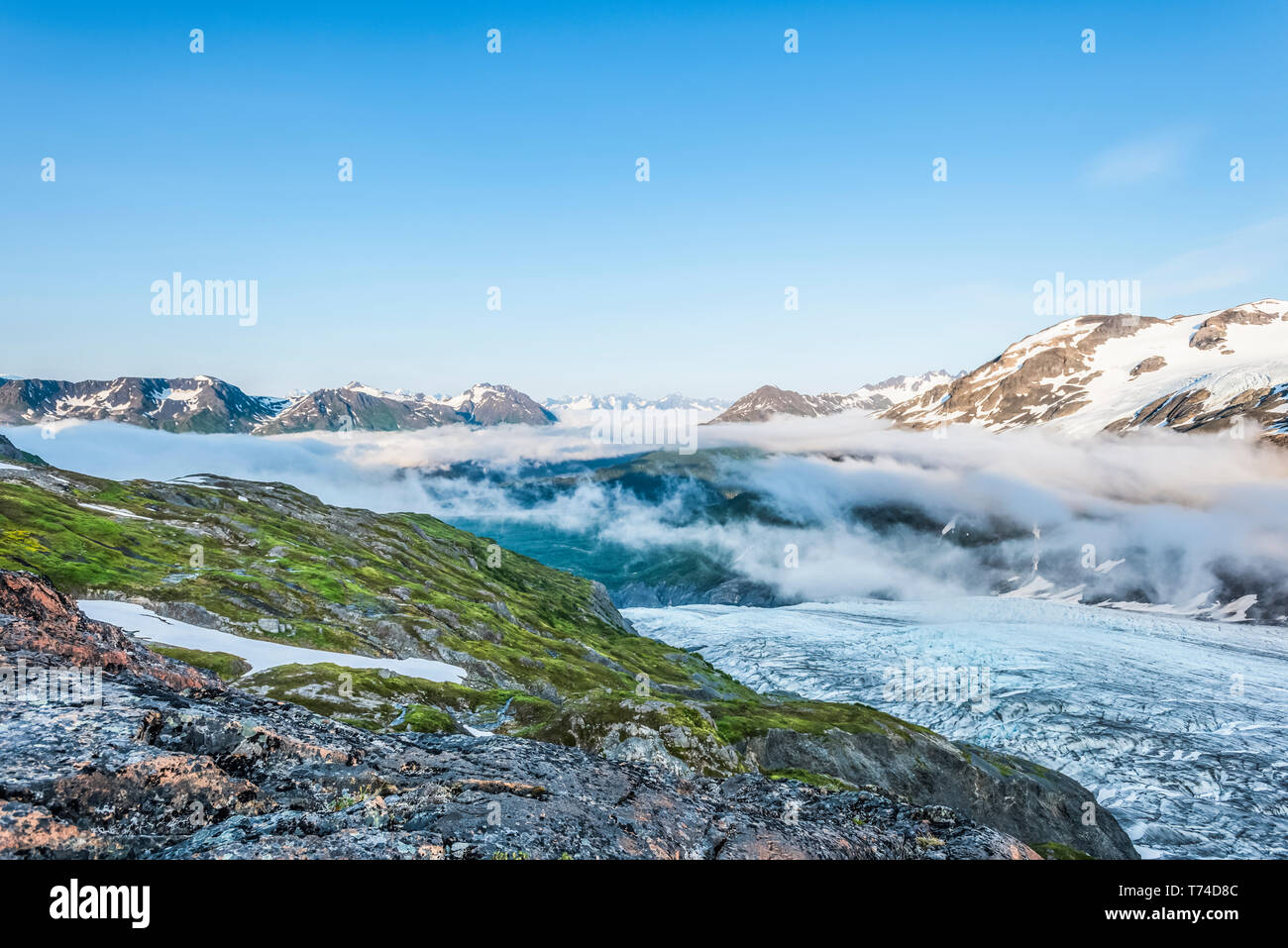 A view of the Alaska Range as seen from the McLaren Ridge Trail off the ...