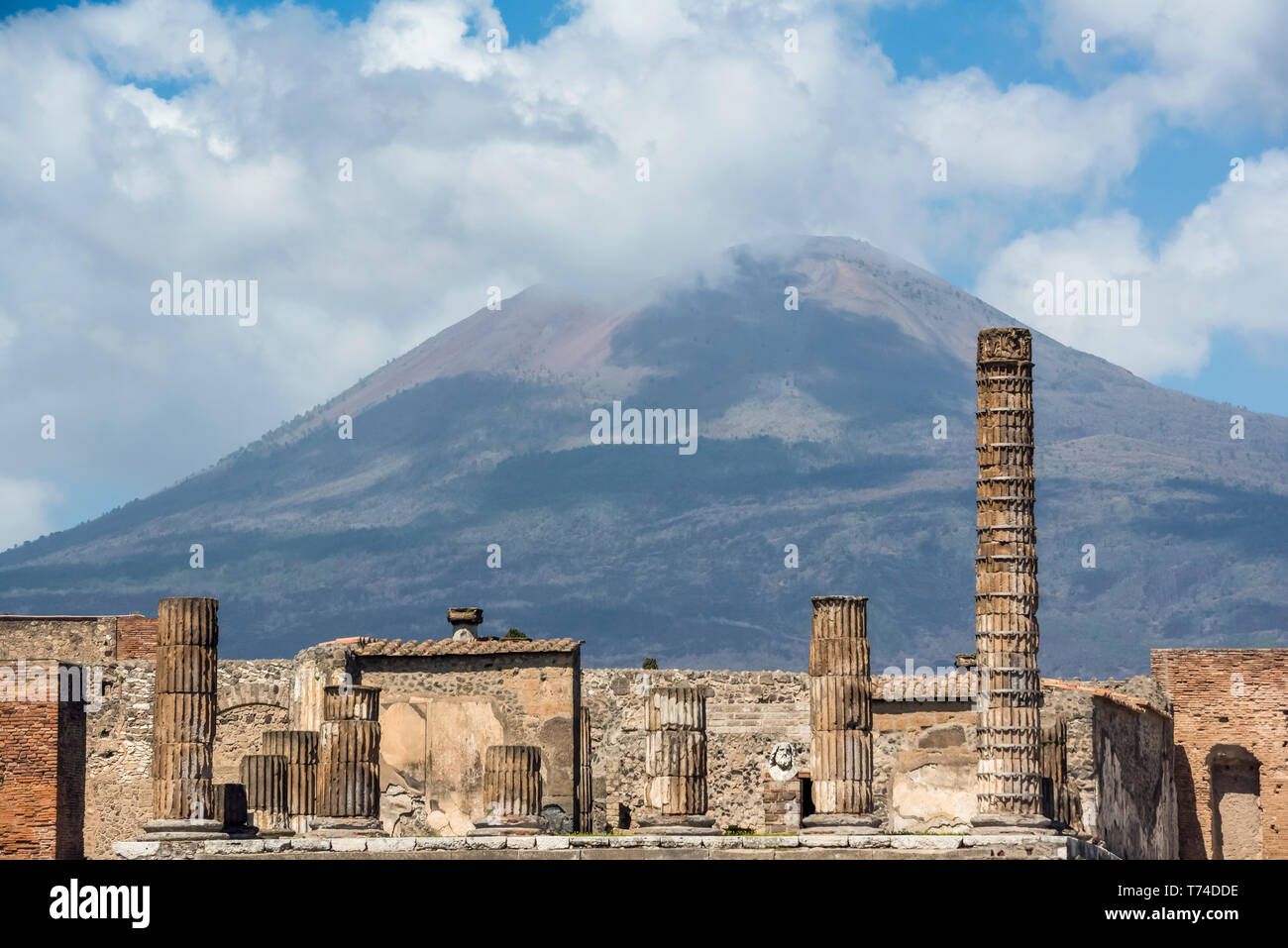 View of Mount Vesuvius from Pompeii; Naples, Italy Stock Photo - Alamy