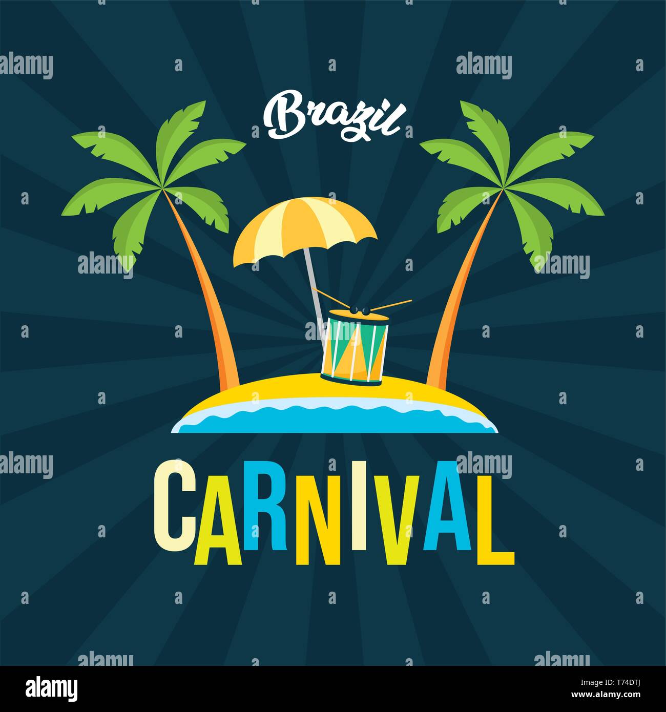 Rio carnival beach parade Stock Vector Images - Alamy