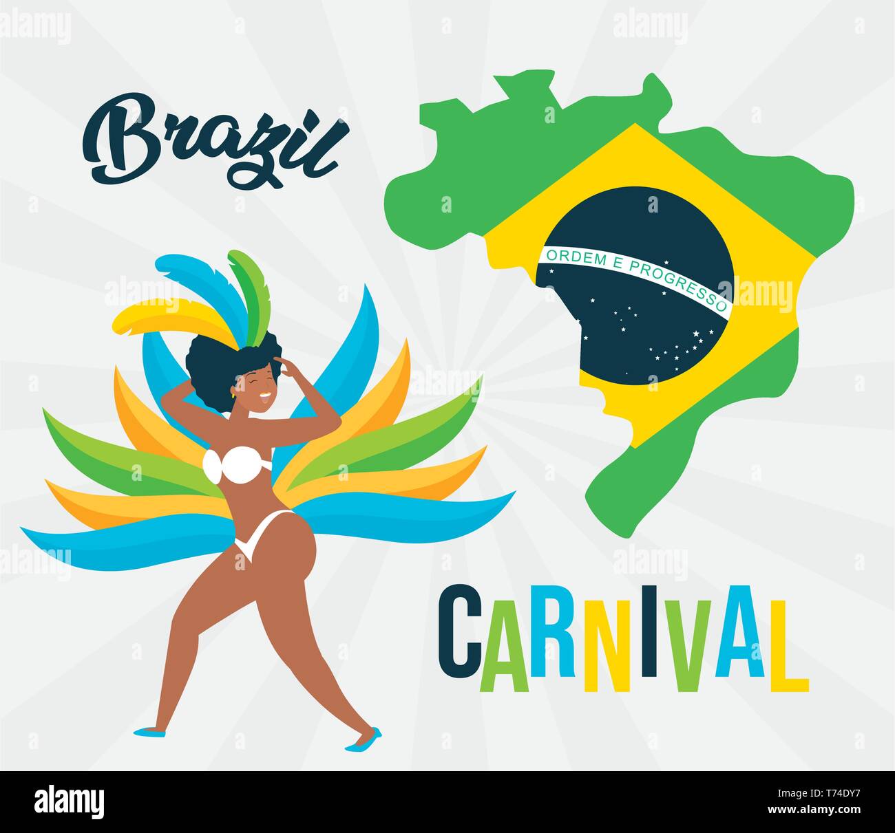 Cartoon woman samba dancer brazil hi-res stock photography and images ...