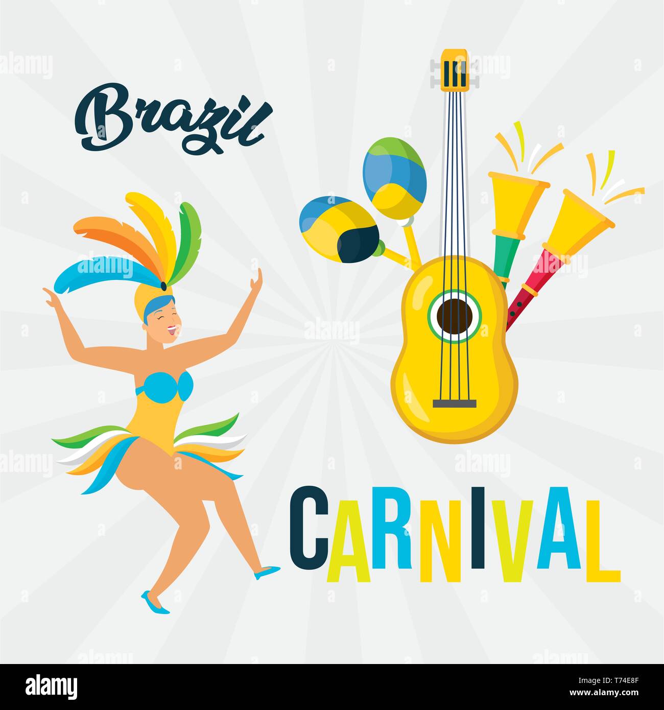 Cartoon woman samba dancer brazil hi-res stock photography and images ...