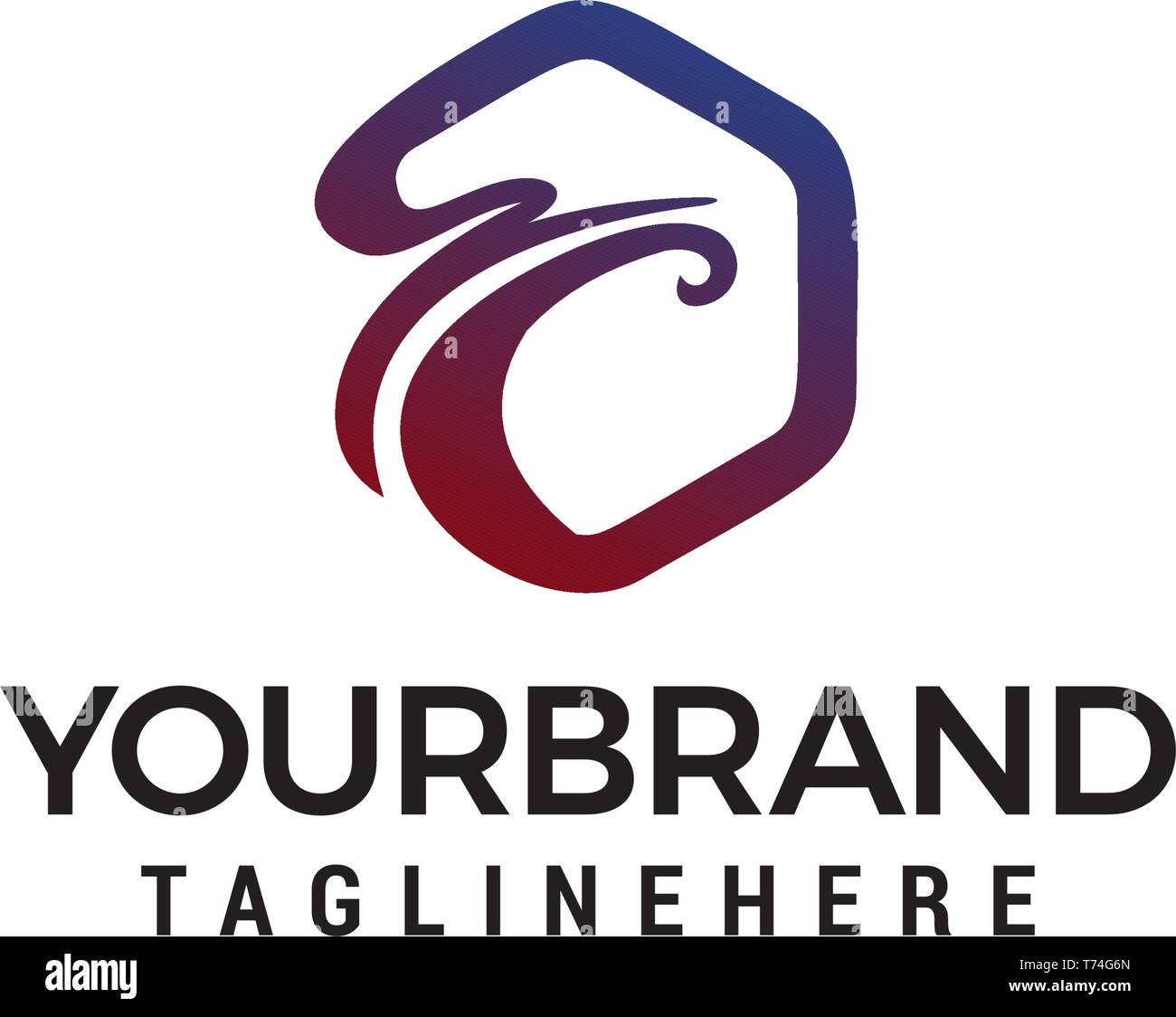 bird hexagon logo design concept template vector Stock Vector Image ...