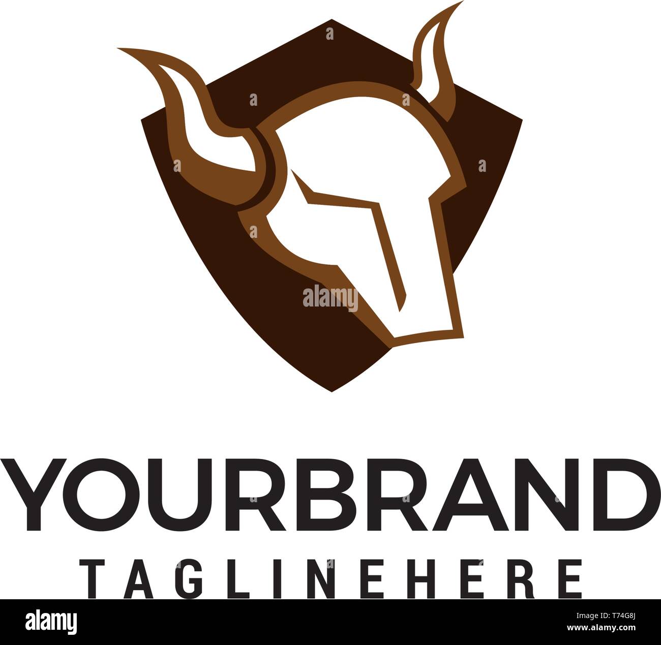 head bull shield logo design concept template vector Stock Vector Image ...