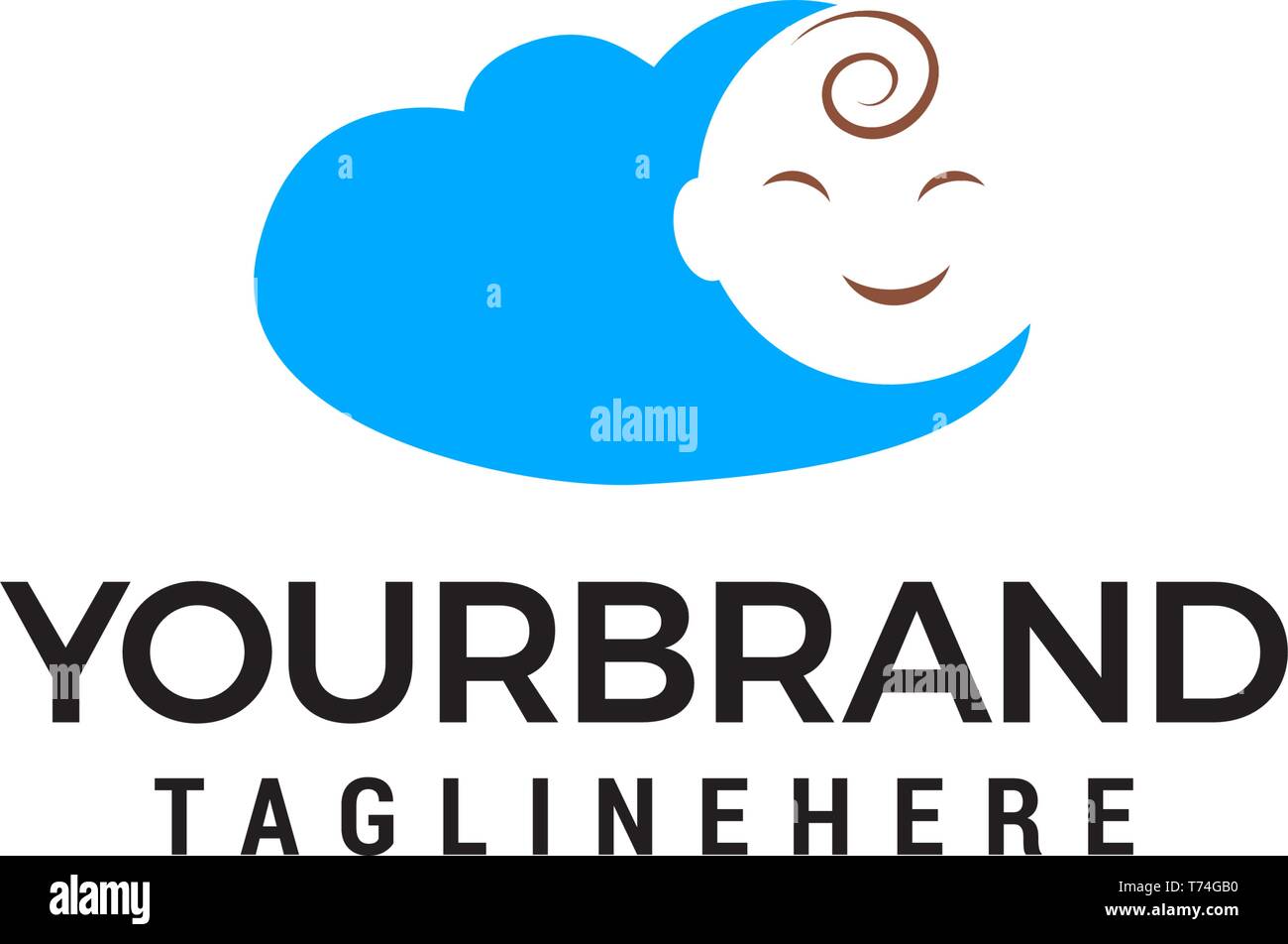 baby face cloud logo design concept template vector Stock Vector Image ...