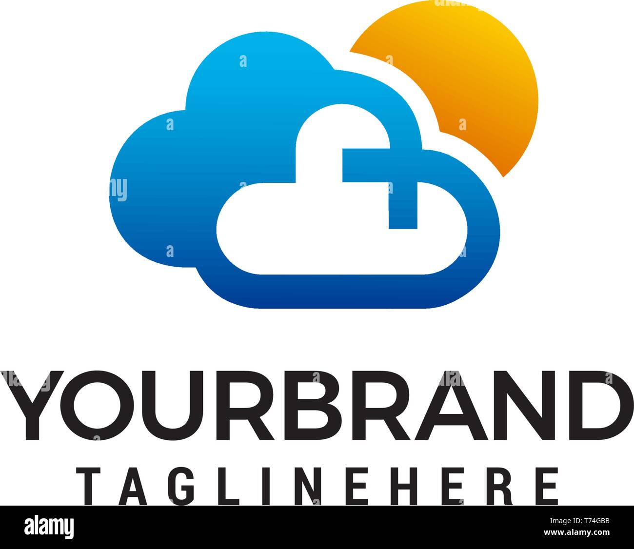 cloud and sun logo design concept template vector Stock Vector Image ...