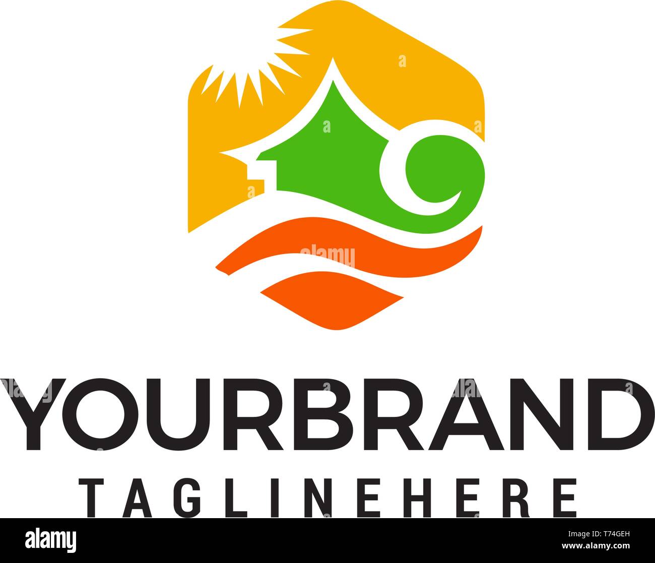 house river logo design concept template vector Stock Vector Image ...
