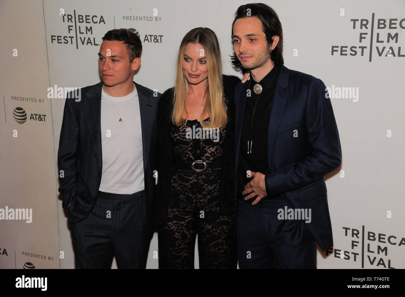 NEW YORK, NY - APRIL 28: Finn Cole, Margot Robbie and Miles Joris ...