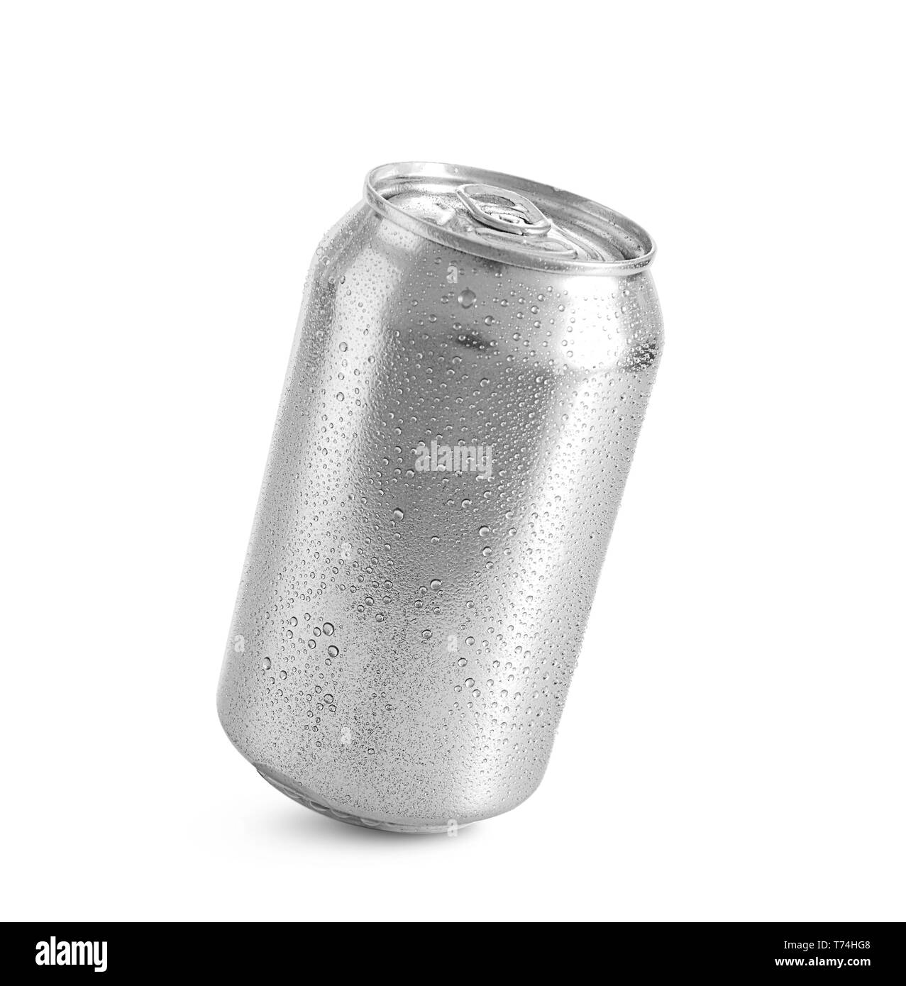 Aluminum can of cold beer on white background Stock Photo - Alamy