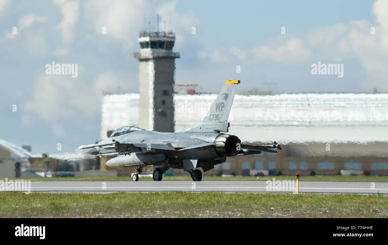 An F-16 during a combat exercise at Hill Air Force Base, Utah, May 1 ...